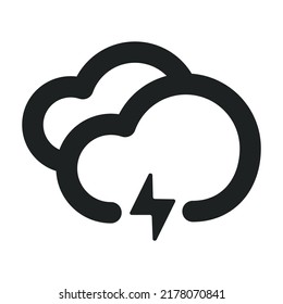 Clouds Thunder Outline Icon Stock Vector (Royalty Free) 2178070841 ...