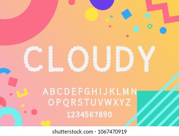Cloudy Display Font Capital Letters Digits Stock Vector (Royalty Free ...