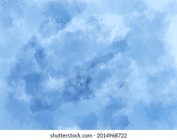 Cloudy Fluffy Blue Watercolor Background Vector Stock Vector (Royalty ...