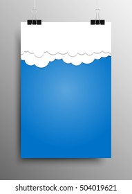 Cloudy Sky Poster Template Hanging On Stock Vector (Royalty Free ...