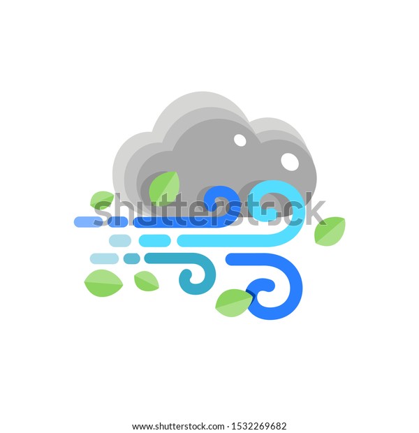 Cloudy Symbol Showing Strong Winds Telling Stock Vector (Royalty Free ...