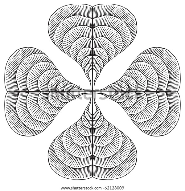 Clover Cross Drawing Stock Vector (Royalty Free) 62128009