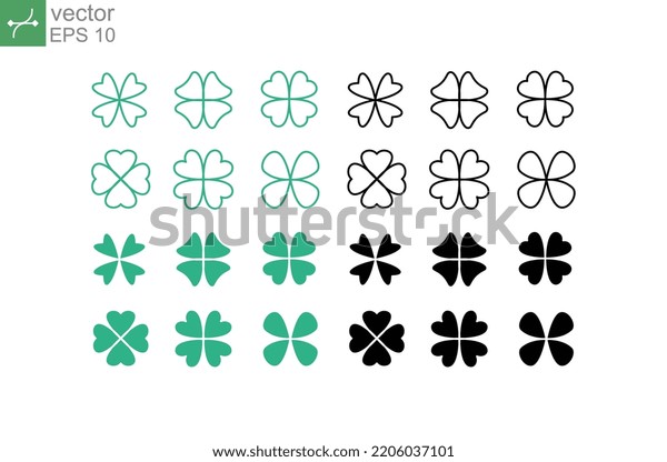 Clover Set Four Leaf Clover Symbol Stock Vector (Royalty Free ...