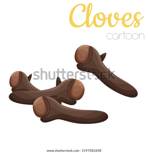 Cloves Isolated Vector Illustration Cartoon Style 스톡 벡터(로열티 프리 ...