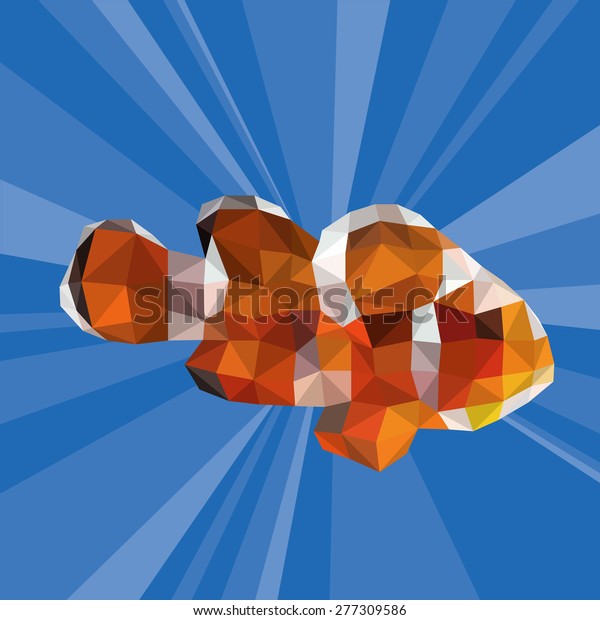 Clown Fish Polygon Graphic Vector Design: เวกเตอร์สต็อก (ปลอดค่า ...