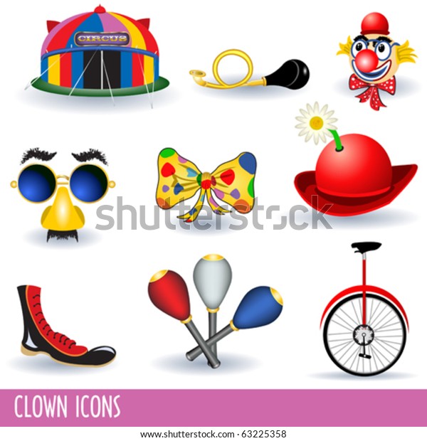 Clown Icons Stock Vector (Royalty Free) 63225358 | Shutterstock