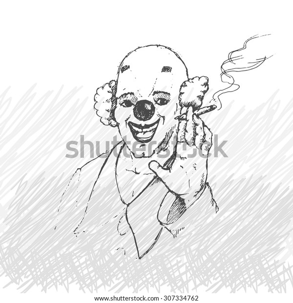 Clown Laughing Smoking Joint Vector Illustration Stock Vector (Royalty ...