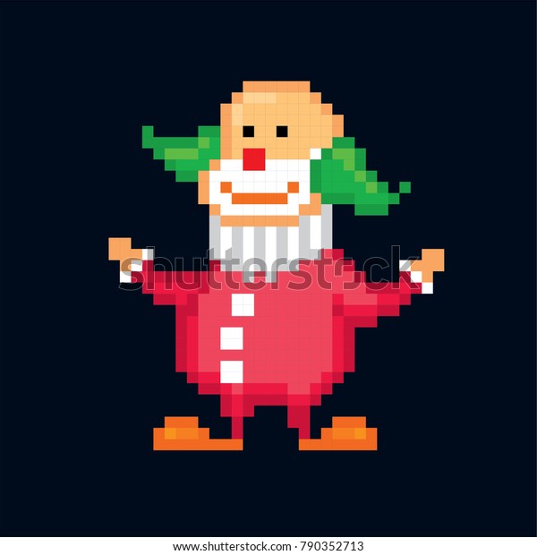 Clown Pixel Art Old School Computer Stock Vector (Royalty Free ...