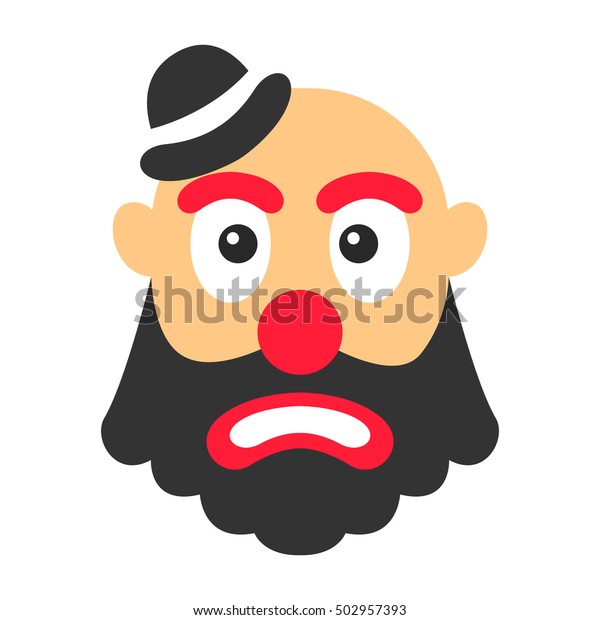 Clown Sad Vector Cartoon Big Beard Stock Vector (Royalty Free ...