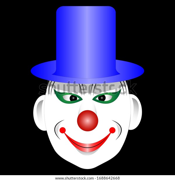 Clowns Face Wearing Blue Hat Stock Vector (Royalty Free) 1688642668 ...