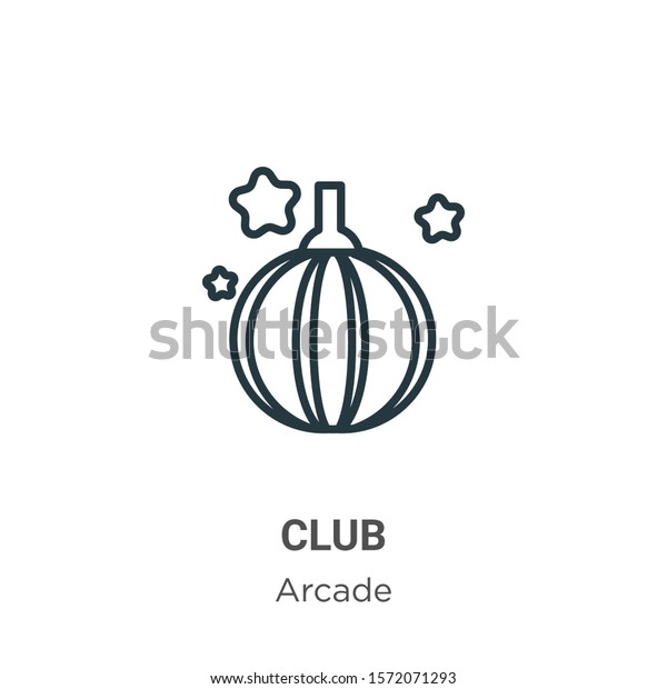 Club Outline Vector Icon Thin Line Stock Vector (Royalty Free ...