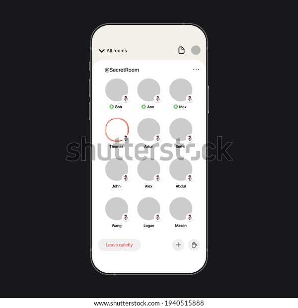 Clubhouse Ui Mockup Mobile Interface Meeting Stock Vector (Royalty Free ...