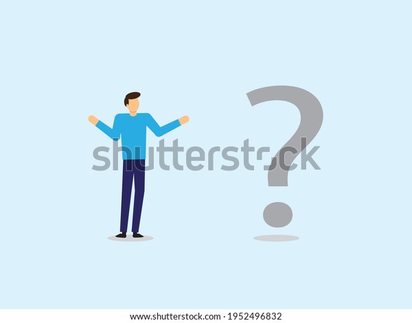 Clueless Young Man Question Mark Vector: เวกเตอร์สต็อก (ปลอดค่า ...