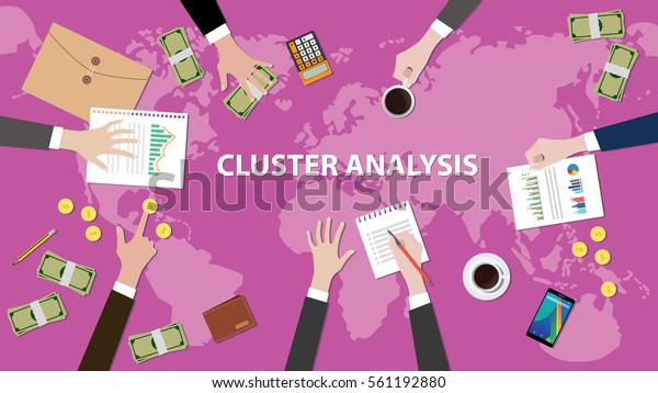 Cluster Analysis Concept Discussion Illustration Paperworks Stock ...
