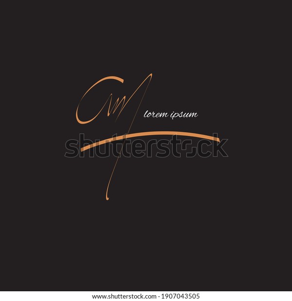 Cm C M Initial Handwriting Handwritten Stock Vector (Royalty Free ...