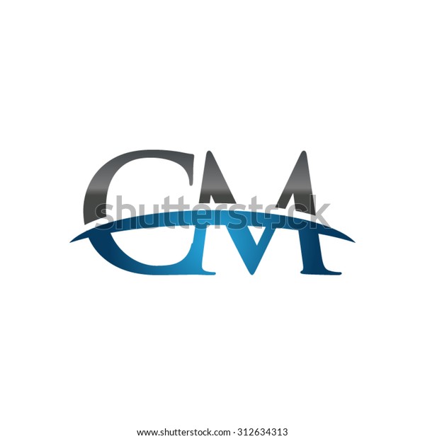 Cm Initial Company Blue Swoosh Logo Stock Vector (Royalty Free ...