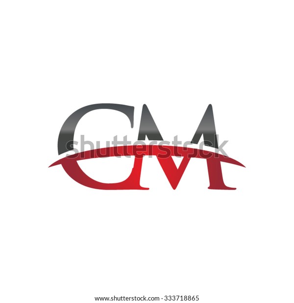 Cm Initial Company Red Swoosh Logo Stock Vector (Royalty Free ...