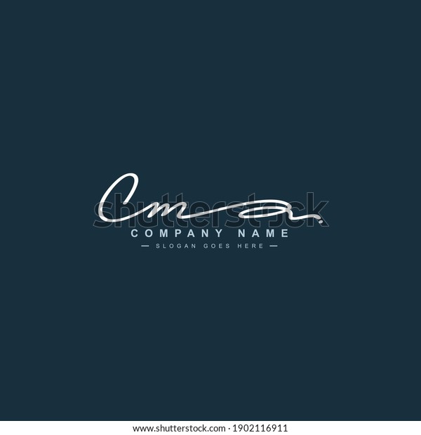 Cm Initial Signature Logo Handwritten Logo Stock Vector (Royalty Free ...