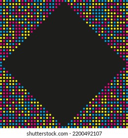 Cmy Diagonal Square Frame Halftone Pattern Stock Vector (Royalty Free ...