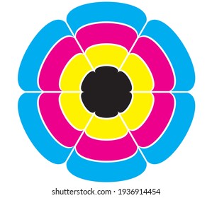 Flor de color CMYK CMJN. Ilustración: vector de stock (libre de ...
