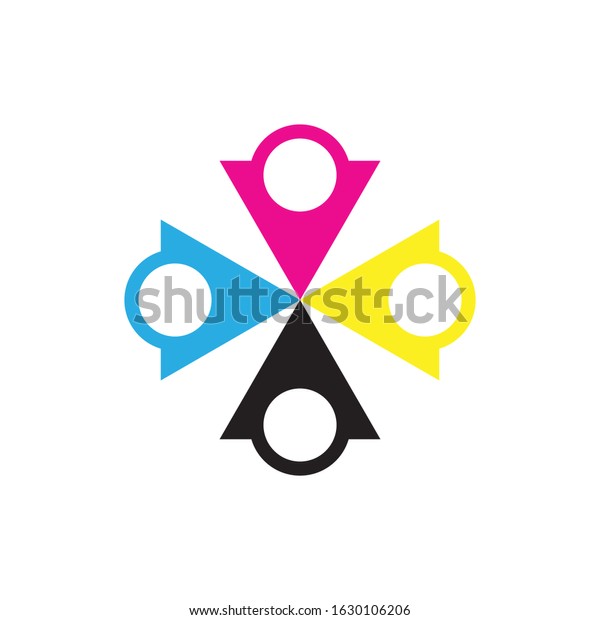 Cmyk Color Arrow Logo Design Vector Stock Vector (Royalty Free ...