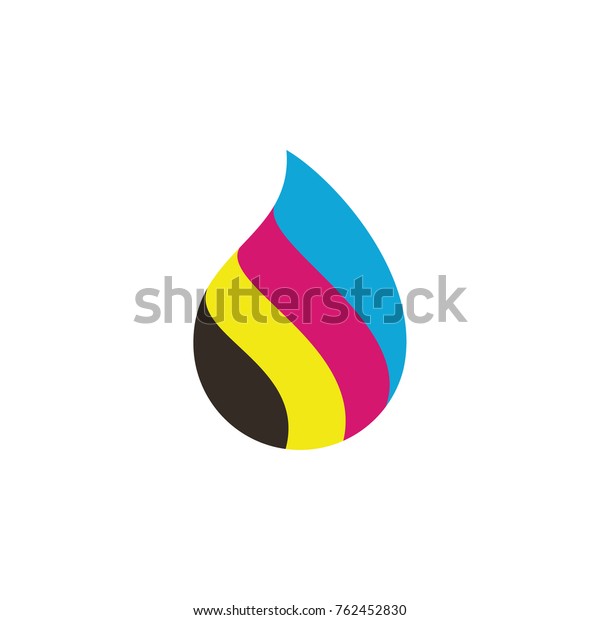 CMYK color drop logo design vector
