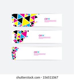 Cmyk Color Profile Abstract Triangle Flow Stock Vector (Royalty Free ...