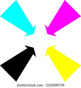 Cmyk Colored Arrows Printing Process Colors Stock Vector (Royalty Free ...
