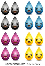 Funny Cartoon Blue Jelly Monster Different: vector de stock (libre de ...
