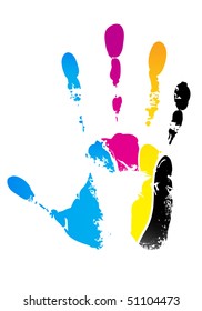 Cmyk Handprint Stock Vector (Royalty Free) 51104473 | Shutterstock