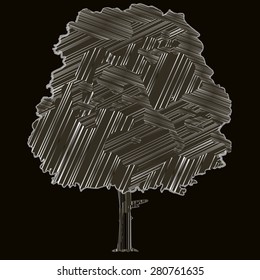 Cmyk This Young Tree Painted White Stock Vector (Royalty Free ...