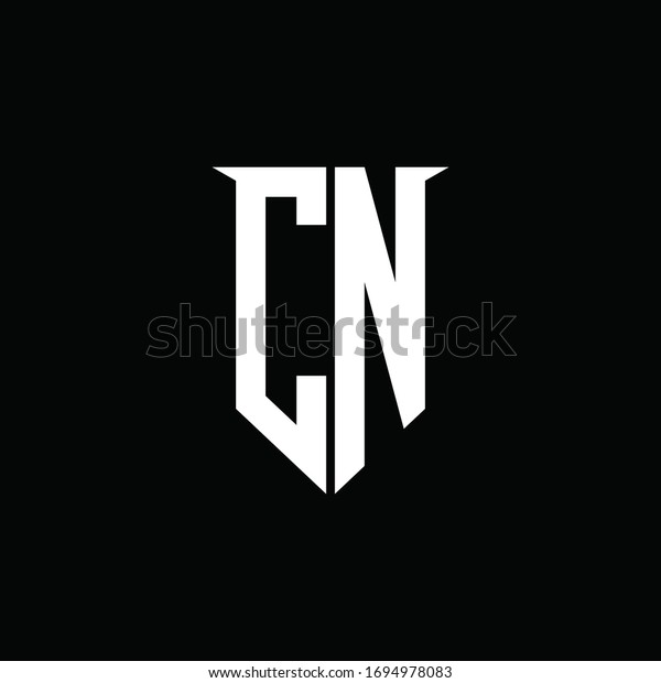 Cn Logo Monogram Emblem Shield Style Stock Vector (Royalty Free ...