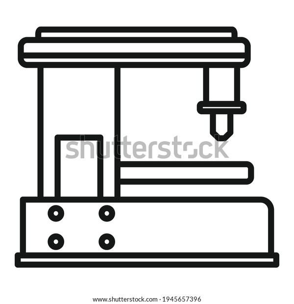 Cnc Milling Machine Icon Outline Cnc Stock Vector (Royalty Free ...