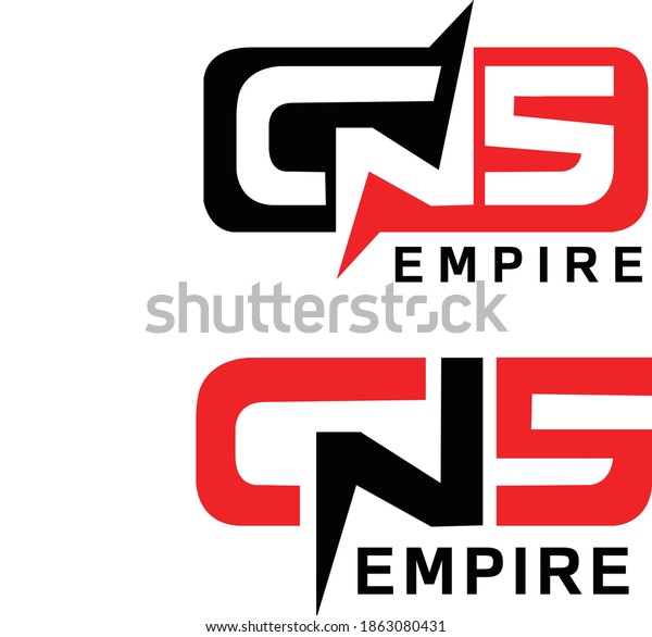 Cns Letter Logo Different Shapes Stock Vector (Royalty Free) 1863080431