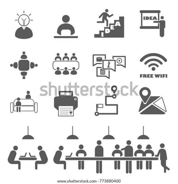 Co Working Space Creative People Icon Stock Vector (Royalty Free) 773880400