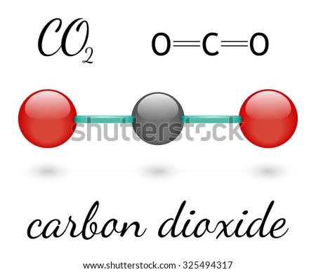 CO 2 Carbon Dioxide Molecule 3 D Representation Stock Vector (Royalty ...