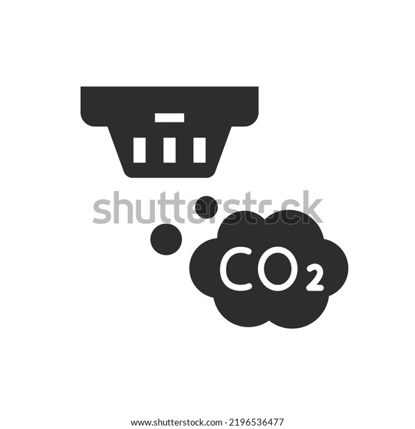 Co2 Detector Icon Smoke Monochrome Black Stock Vector (Royalty Free ...