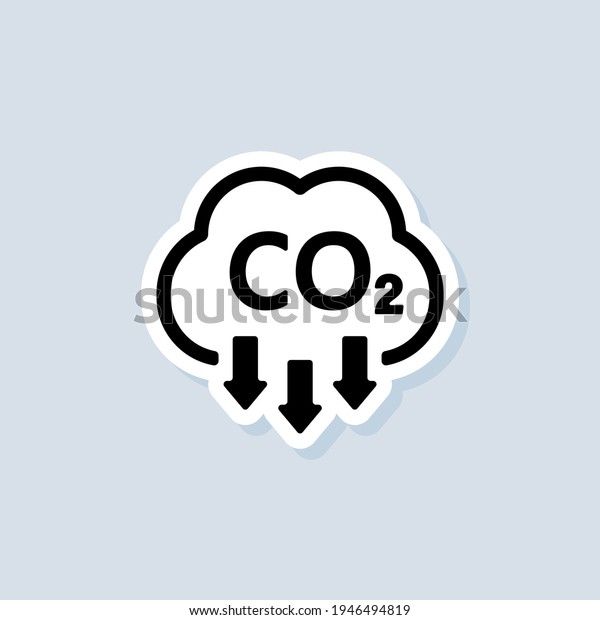 Co2 Sticker Carbon Dioxide Emissions Icon Stock Vector (Royalty Free) 1946494819