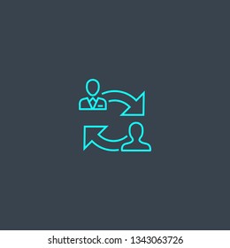 Coaching Concept Blue Line Icon Simple Stock Vector (Royalty Free ...