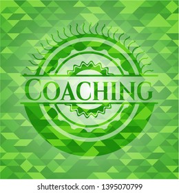 Coaching Green Emblem Mosaic Background Vector Stock Vector (Royalty ...