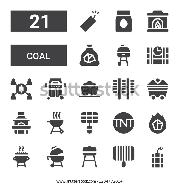 Coal Icon Set Collection 21 Filled Stock Vector (Royalty Free ...