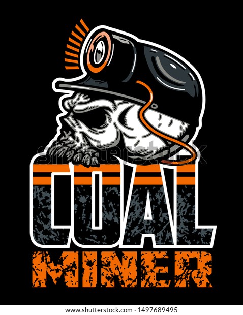 Coal Miner Logo Design Skull Wearing Stock Vector (Royalty Free ...