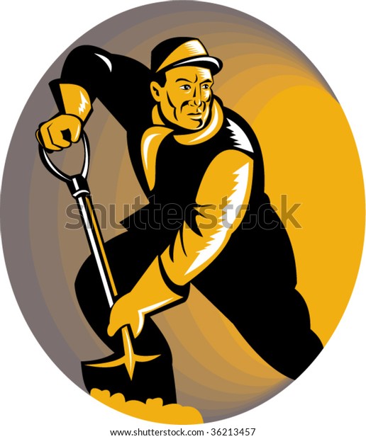 Coal Miner Shovel Stock Vector (Royalty Free) 36213457