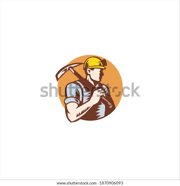 Coal Miner Symbol Logo Vector Illustration Stock Vector (Royalty Free ...