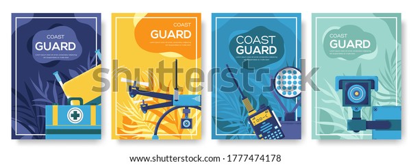 Coast Guard Brochure Flyer Magazines Poster Stock Vector (Royalty Free ...