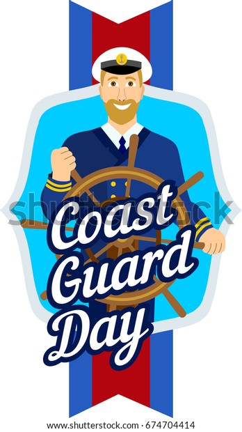 Coast Guard Day Greeting Template Holiday Stock Vector (Royalty Free ...