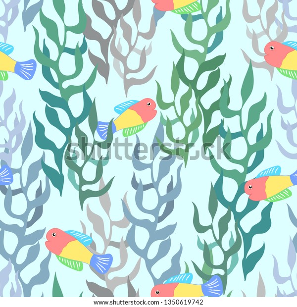 Coastal Seamless Repeat Pattern Little Colorful Stock Vector (Royalty ...
