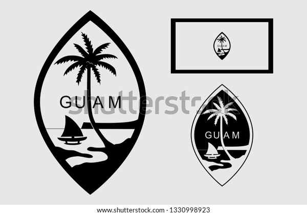 Coat Arms Guam Flag Engraving Print Stock Vector (Royalty Free ...