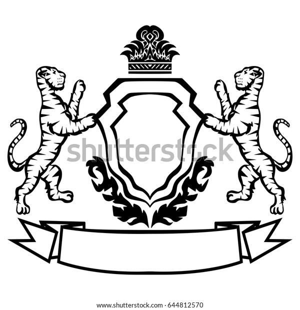 Coat Arms Tigerstattoo Design Element Heraldry Stock Vector (Royalty ...