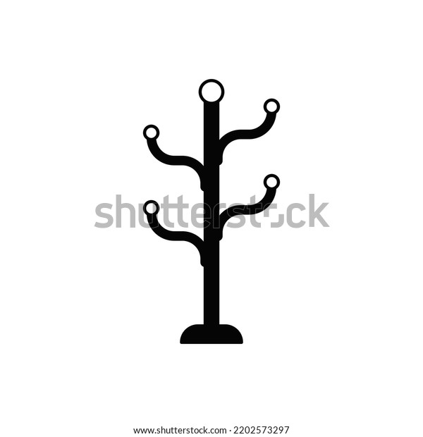 Coat Rack Stand Icon Black Flat Stock Vector (Royalty Free) 2202573297 ...
